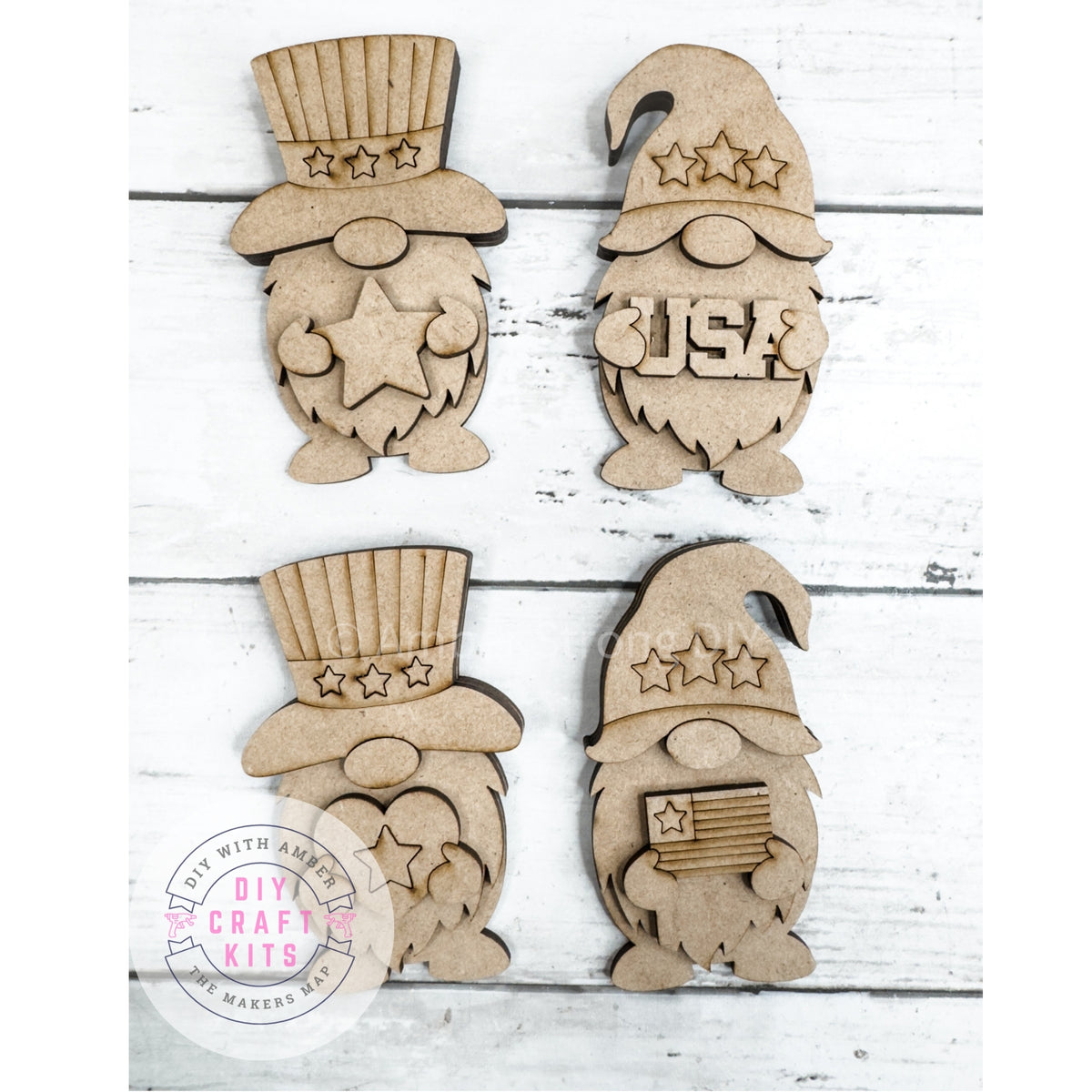 4 Little Patriotic Gnomes DIY Kit – The Makers Map - DIY with Amber