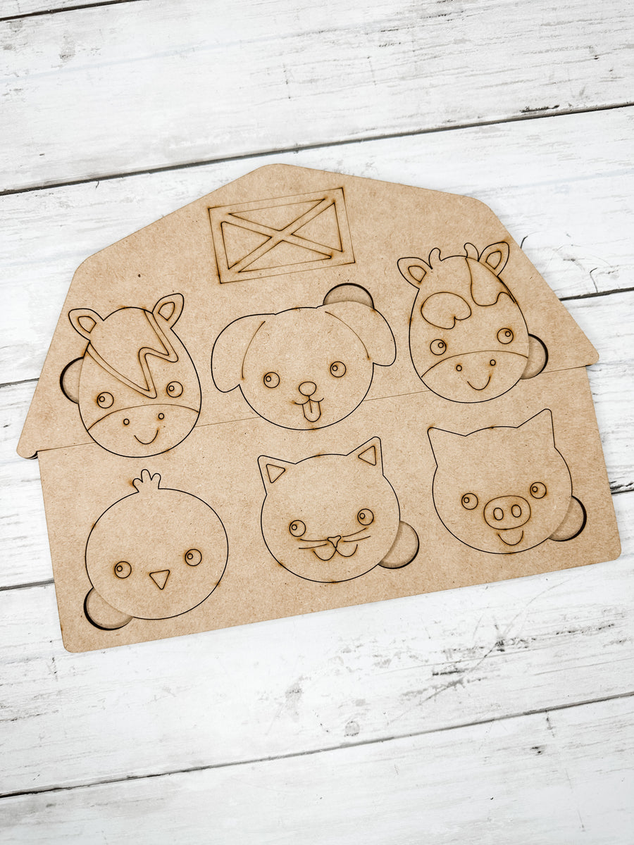 Farm Animals Barn Puzzle DIY Kit – The Makers Map - DIY with Amber