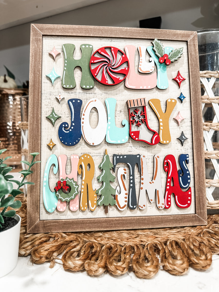 Holly Jolly Christmas Framed DIY Kit – The Makers Map - DIY with Amber