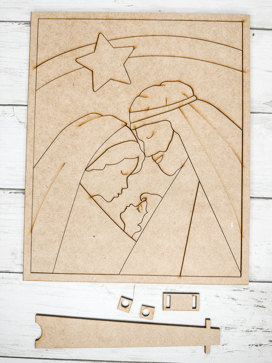 Framed Mary Joseph with Jesus DIY Kit – The Makers Map - DIY with Amber
