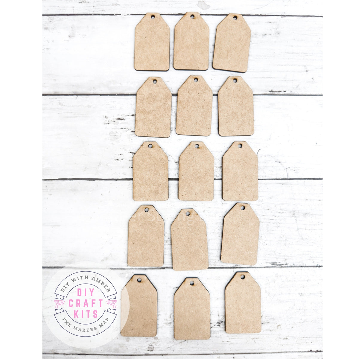 15 Mini Basic Tag Blank Wood Shapes – The Makers Map - DIY with Amber