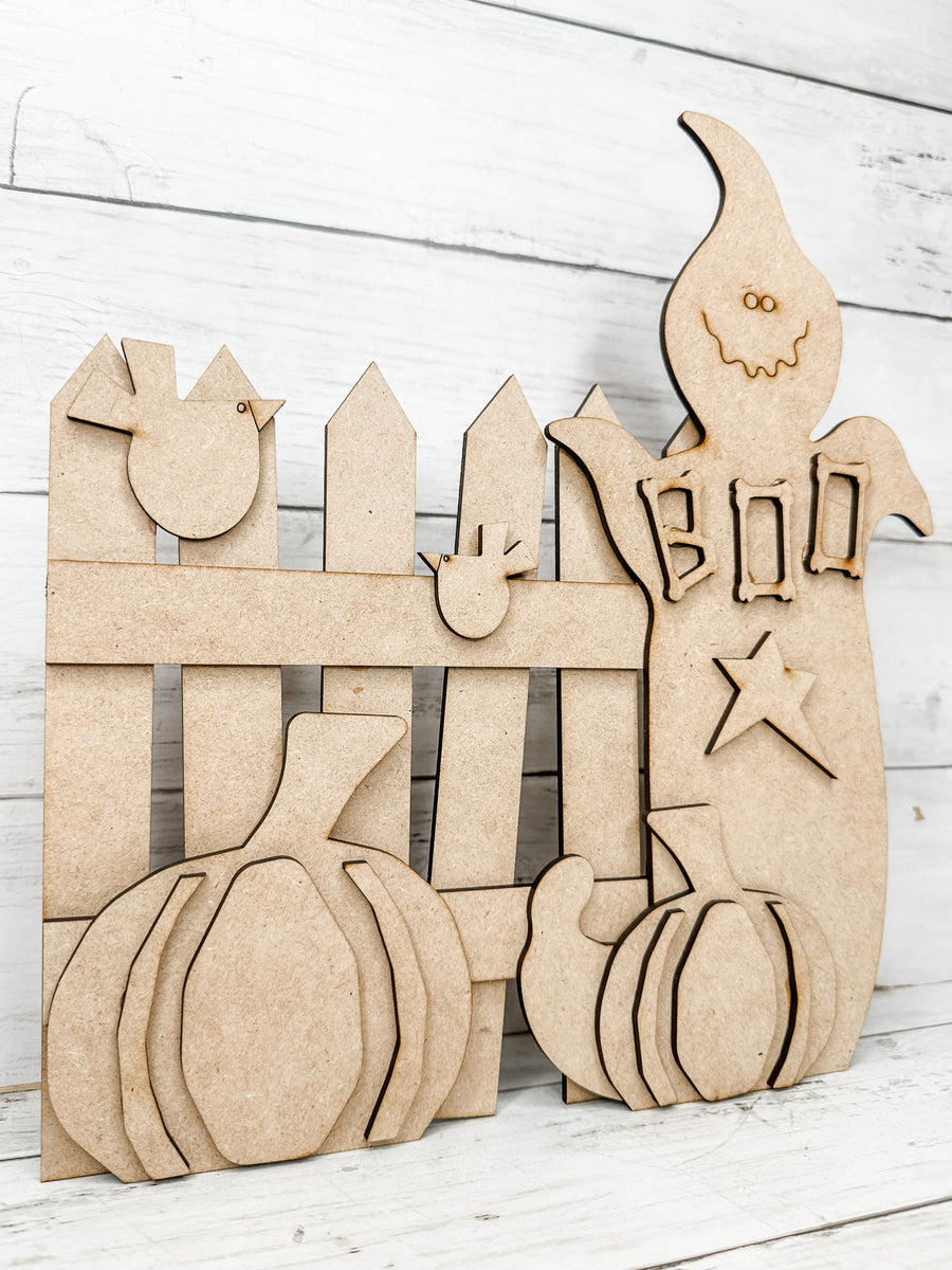 Ghost and Pumpkins Fence DIY Kit – The Makers Map - DIY with Amber