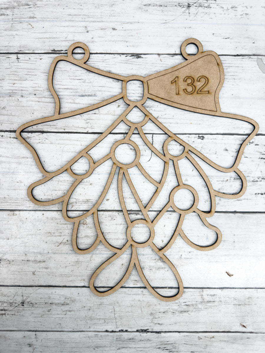 BULK Style 132 Mistletoe with Bow Laser Cut Outline Frame Blank – The ...