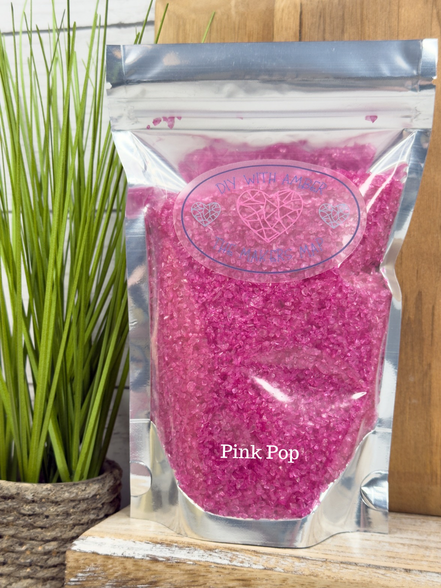 16 oz. Pink Pop Mini Crushed Glass – The Makers Map - DIY with Amber