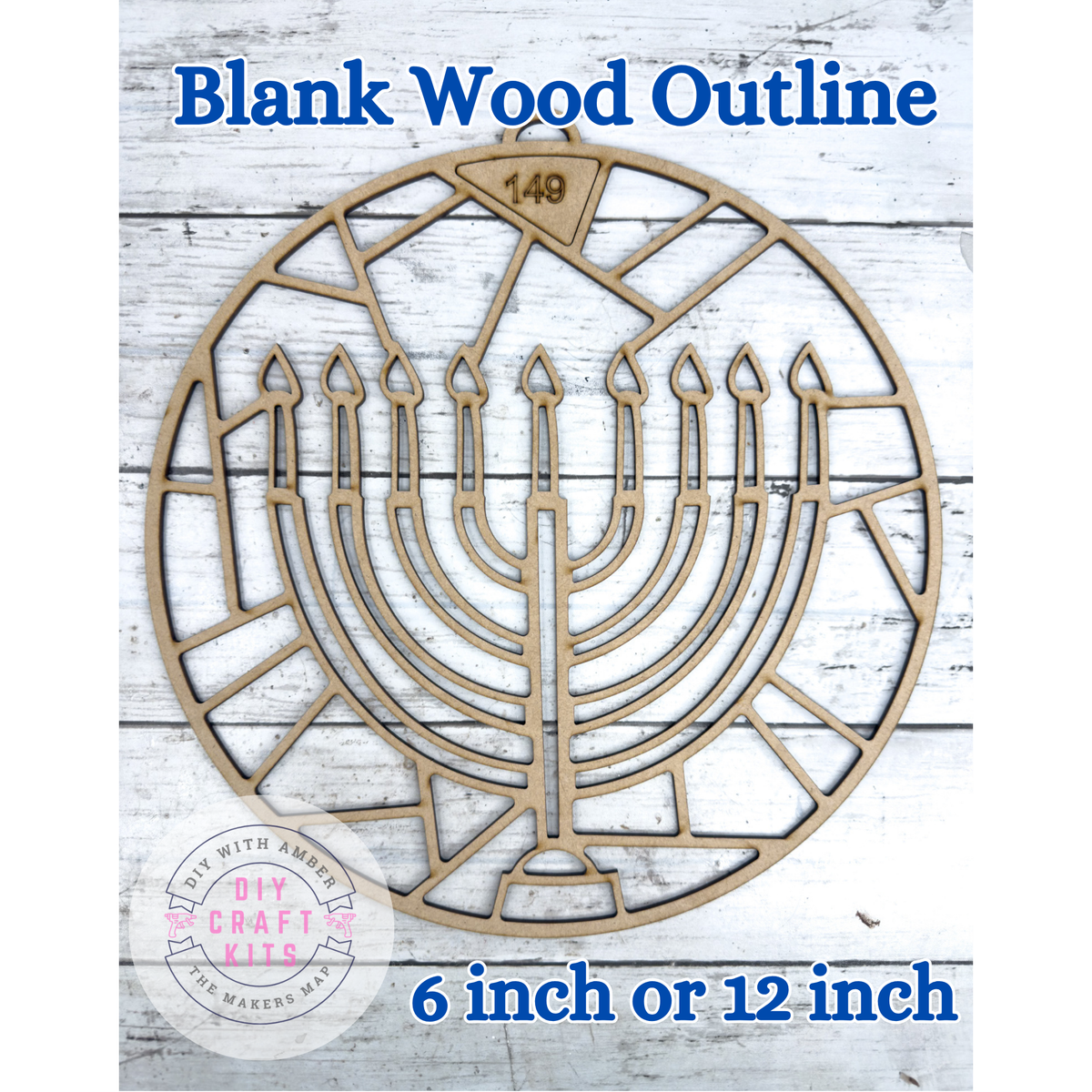Style 149 Round Menorah laser Cut Outline Frame Blank – The Makers Map ...