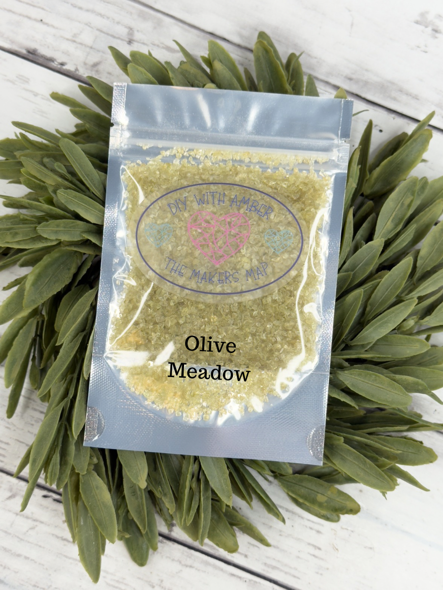 2 oz. Olive Meadow Mini Crushed Glass – The Makers Map - DIY with Amber