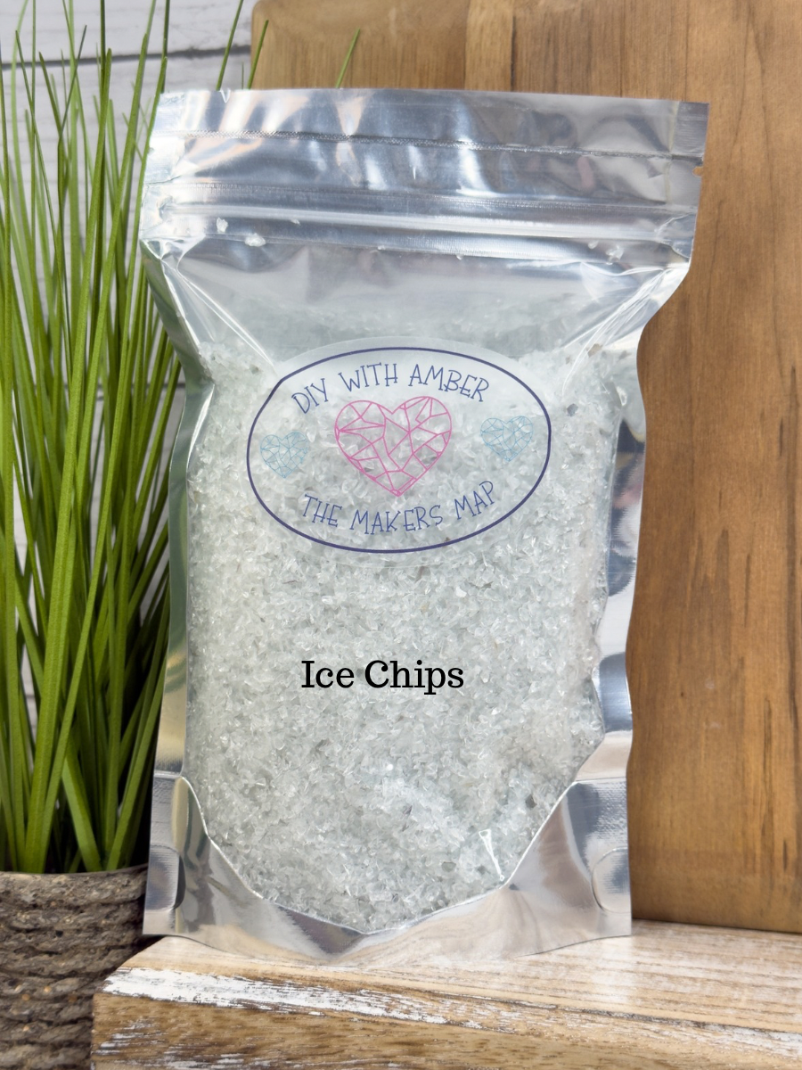 16 oz. Ice Chips Mini Crushed Glass – The Makers Map - DIY with Amber