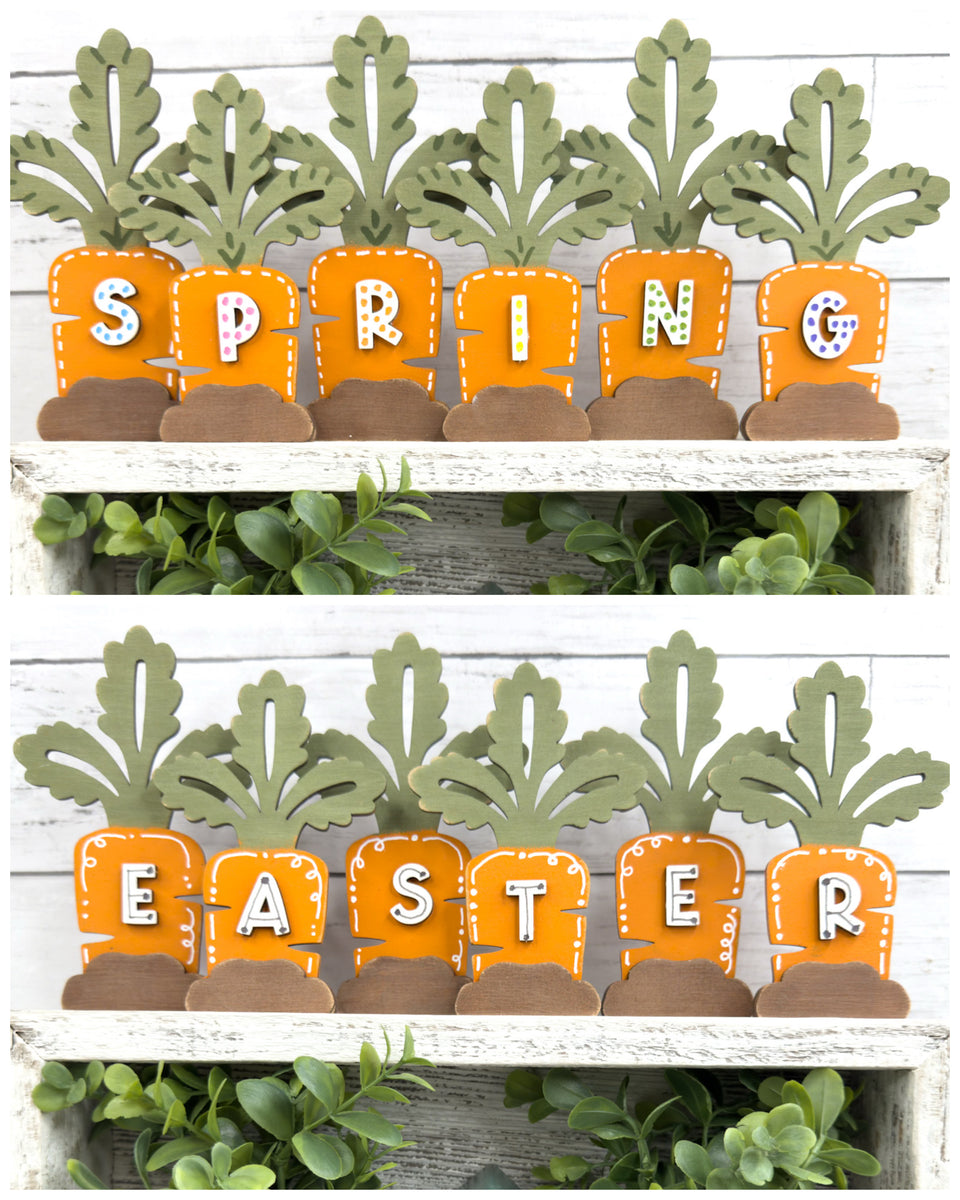 Reversible Carrots Easter Spring Sign DIY Kit – The Makers Map - DIY ...