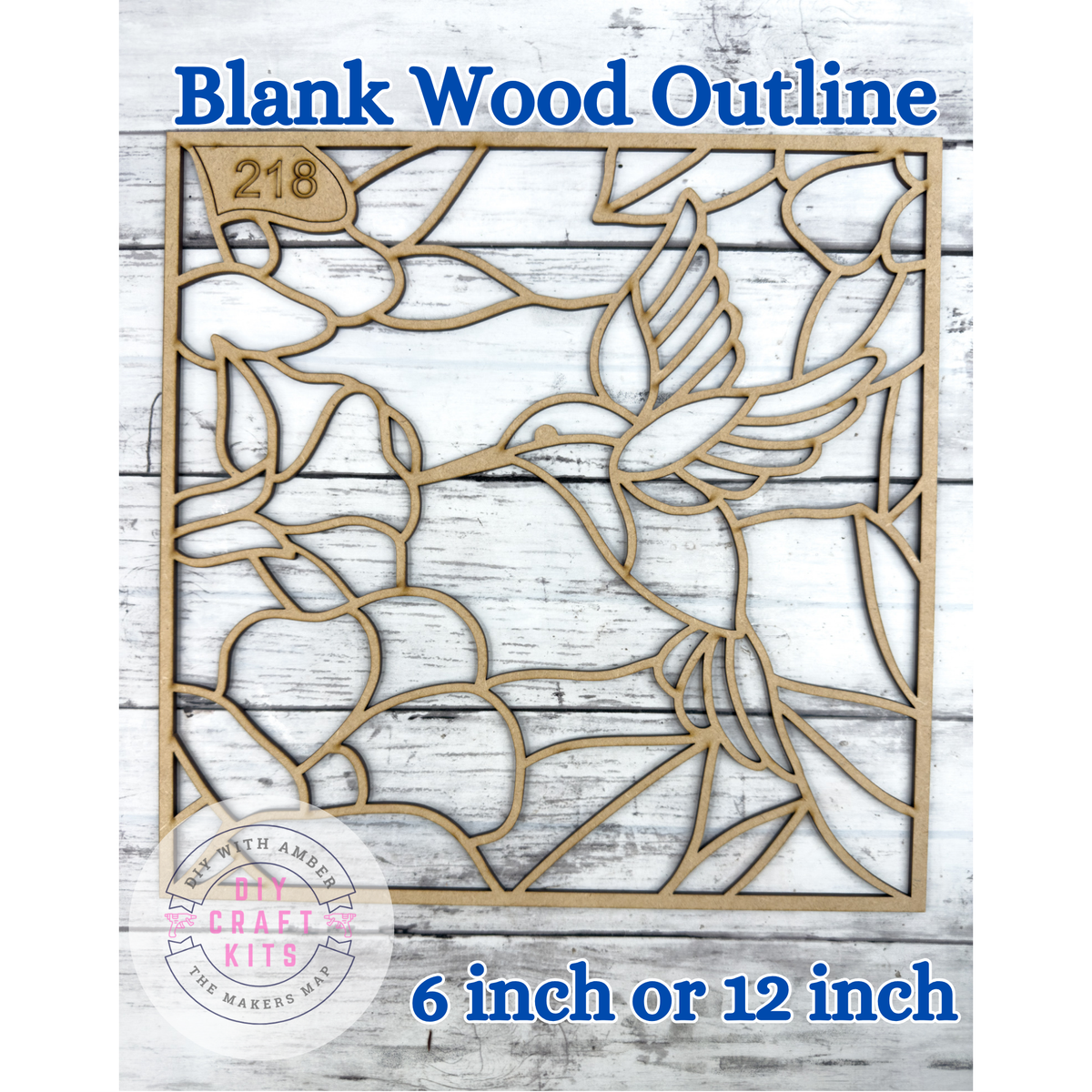 Style 218 Square Hummingbird Laser Cut Outline Frame Blank – The Makers ...