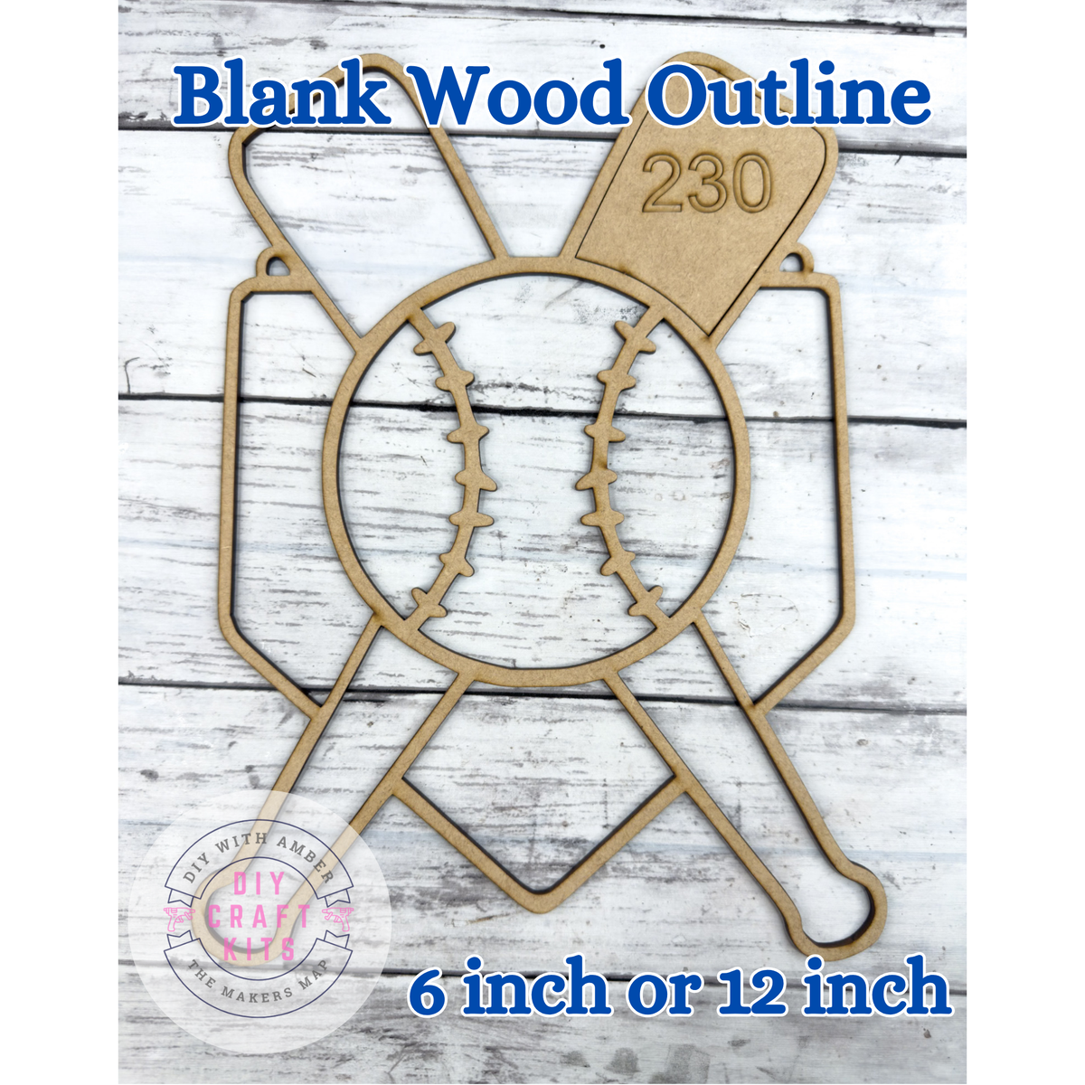 Style 230 Home Plate Bat Baseball Laser Cut Outline Frame Blank – The ...