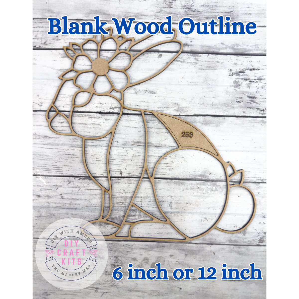 Style 253 Rabbit Laser Cut Outline Frame Blank – The Makers Map - DIY ...