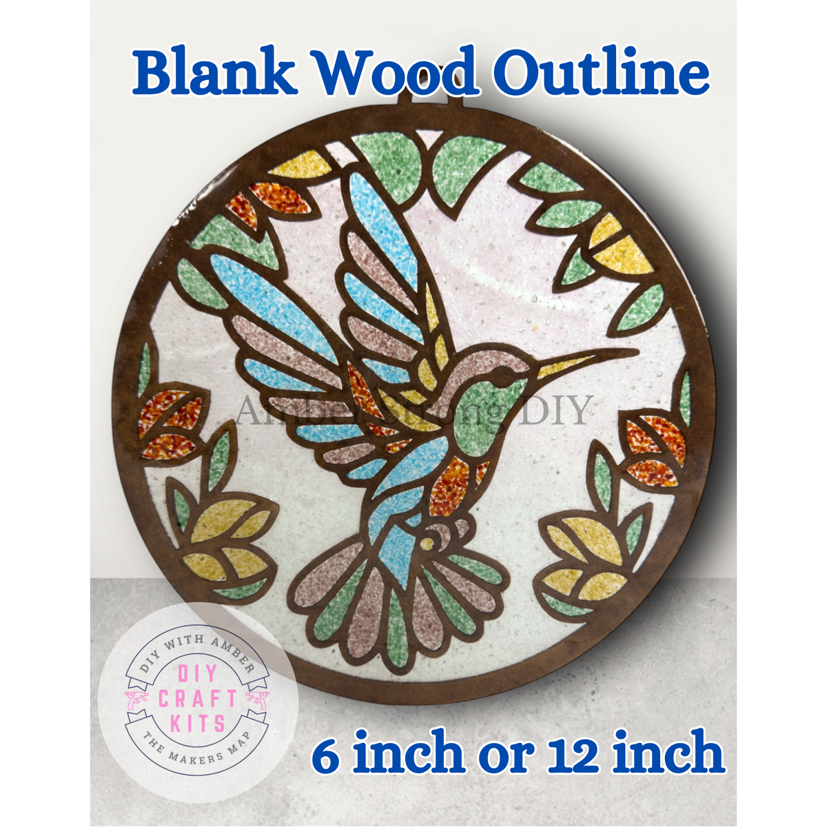 Style 5 Round Hummingbird Laser Cut Outline Frame Blank – The Makers ...