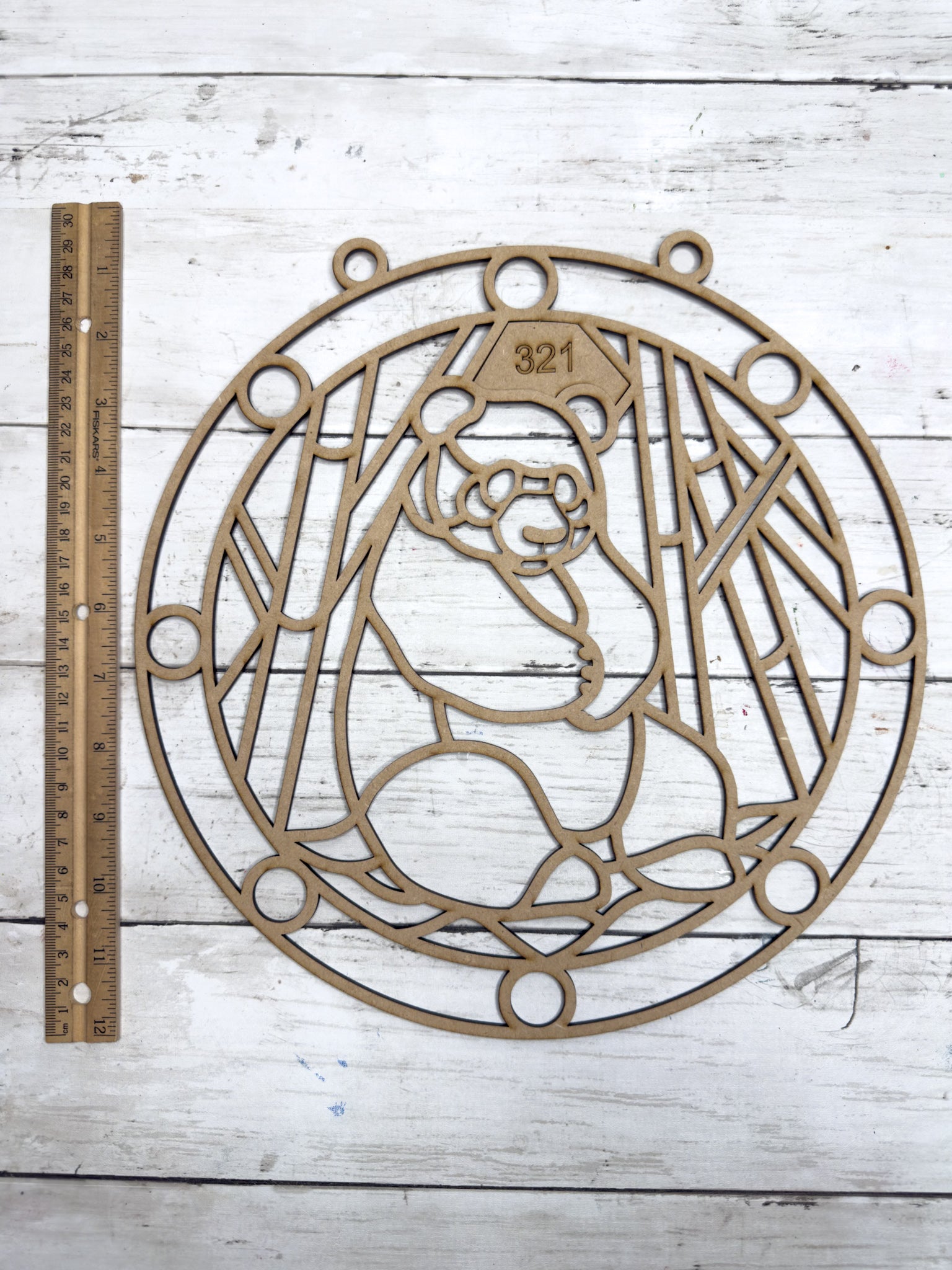 Style 321 Round Panda Bamboo Laser Cut Outline Frame Blank – The Makers ...