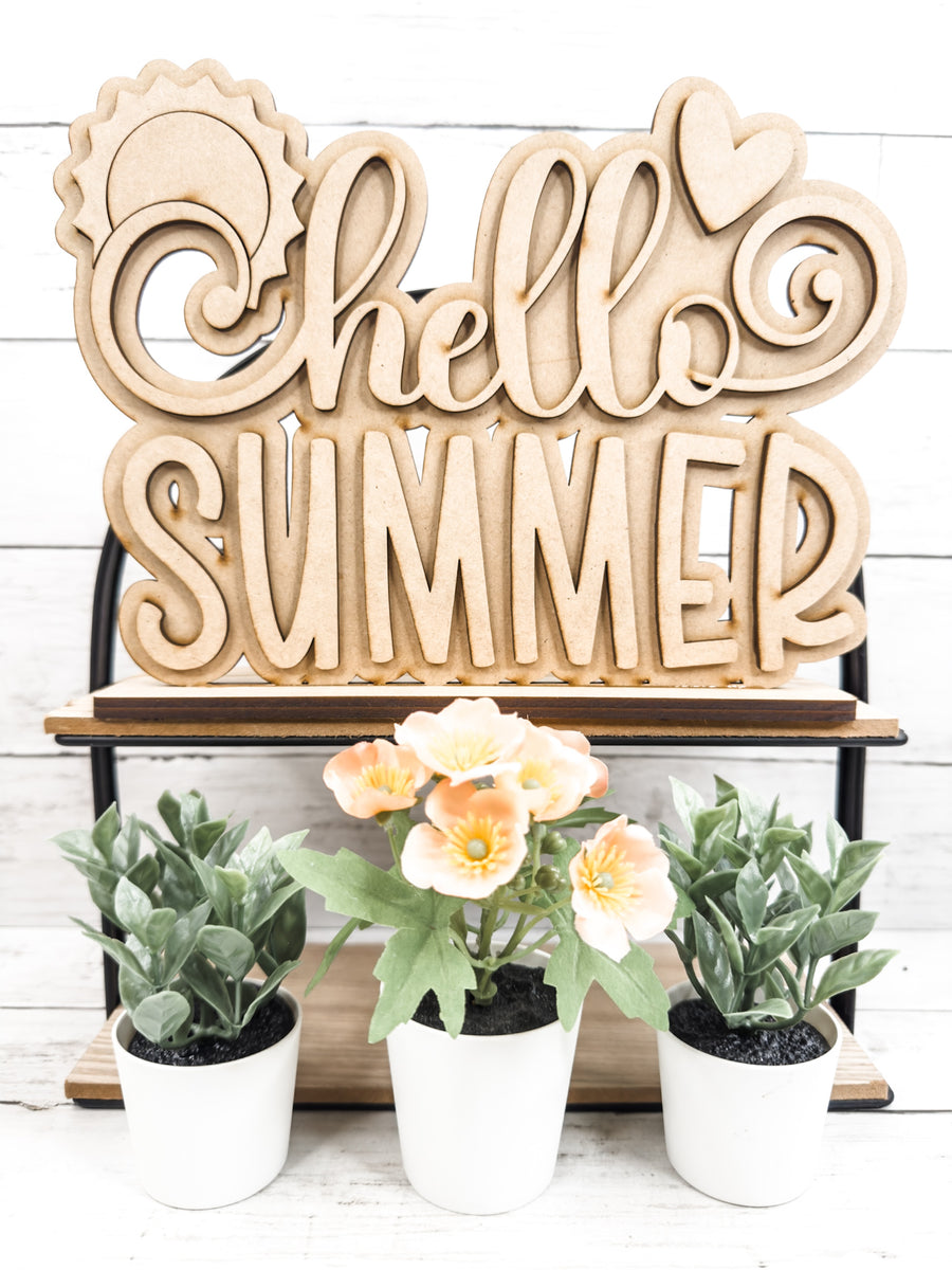 Hello Summer Shelf Sitter Sign DIY Kit – The Makers Map - DIY with Amber