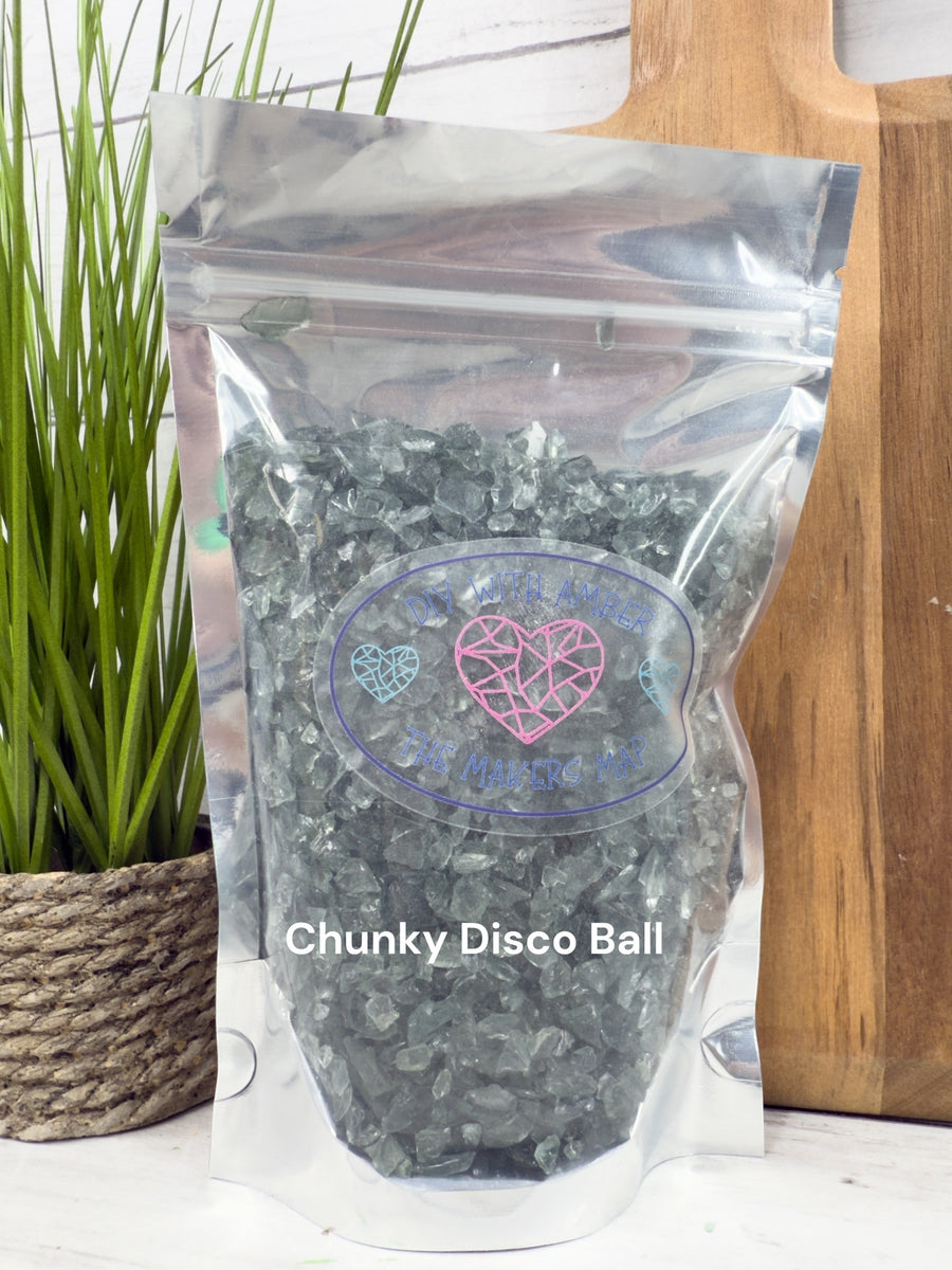8 oz. Chunky Disco Ball Crushed Glass 3-6 mm – The Makers Map - DIY ...