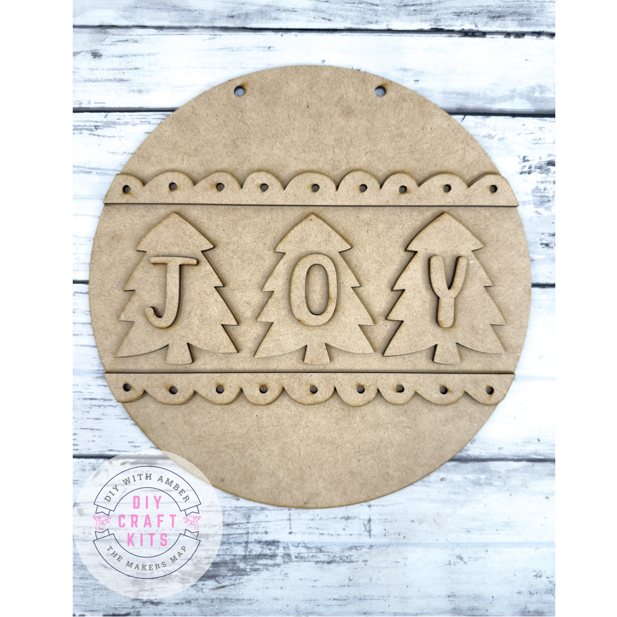 9 in round Joy Trees Sign DIY Craft Kit – The Makers Map - DIY with Amber