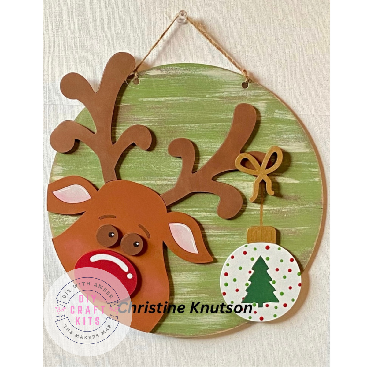 9 in round Reindeer Face Sign DIY Craft Kit – The Makers Map - DIY with ...