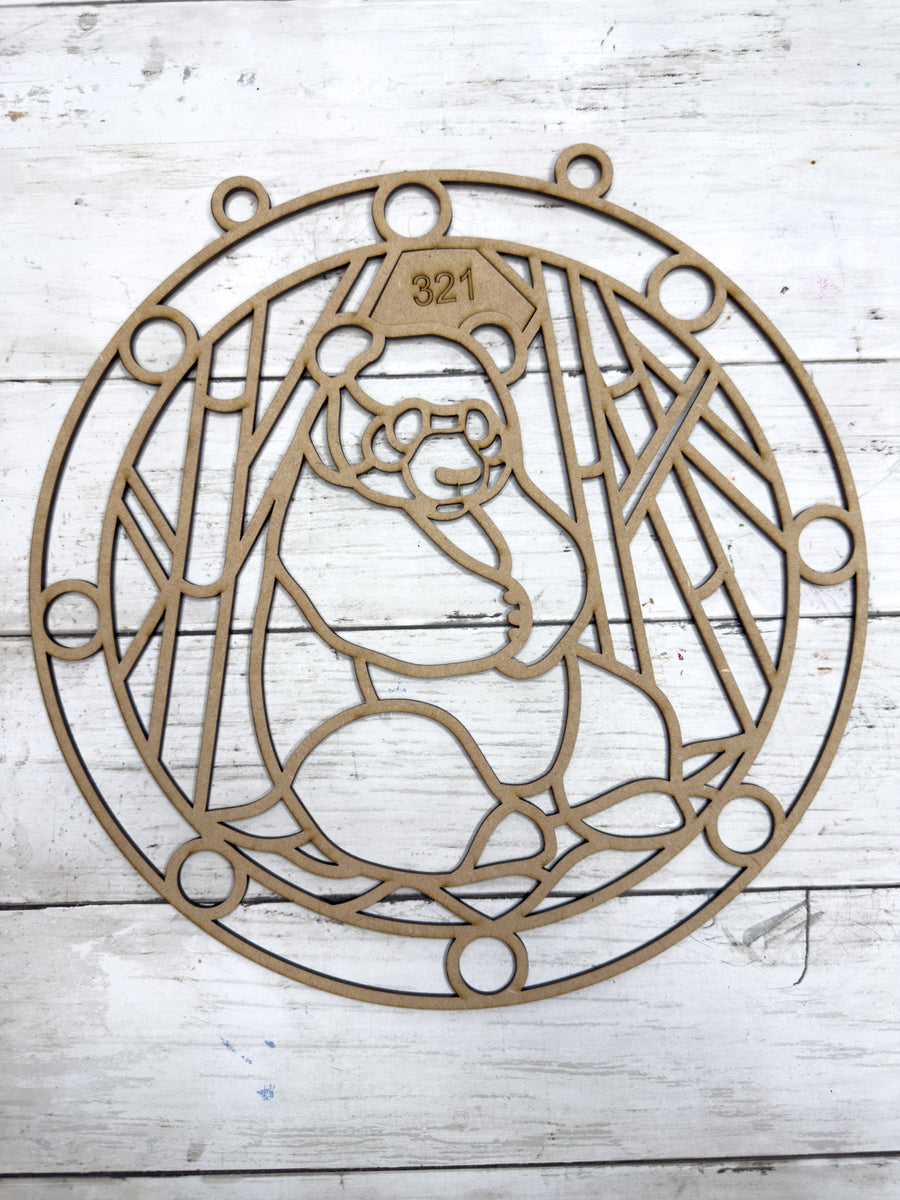 Style 321 Round Panda Bamboo Laser Cut Outline Frame Blank – The Makers ...