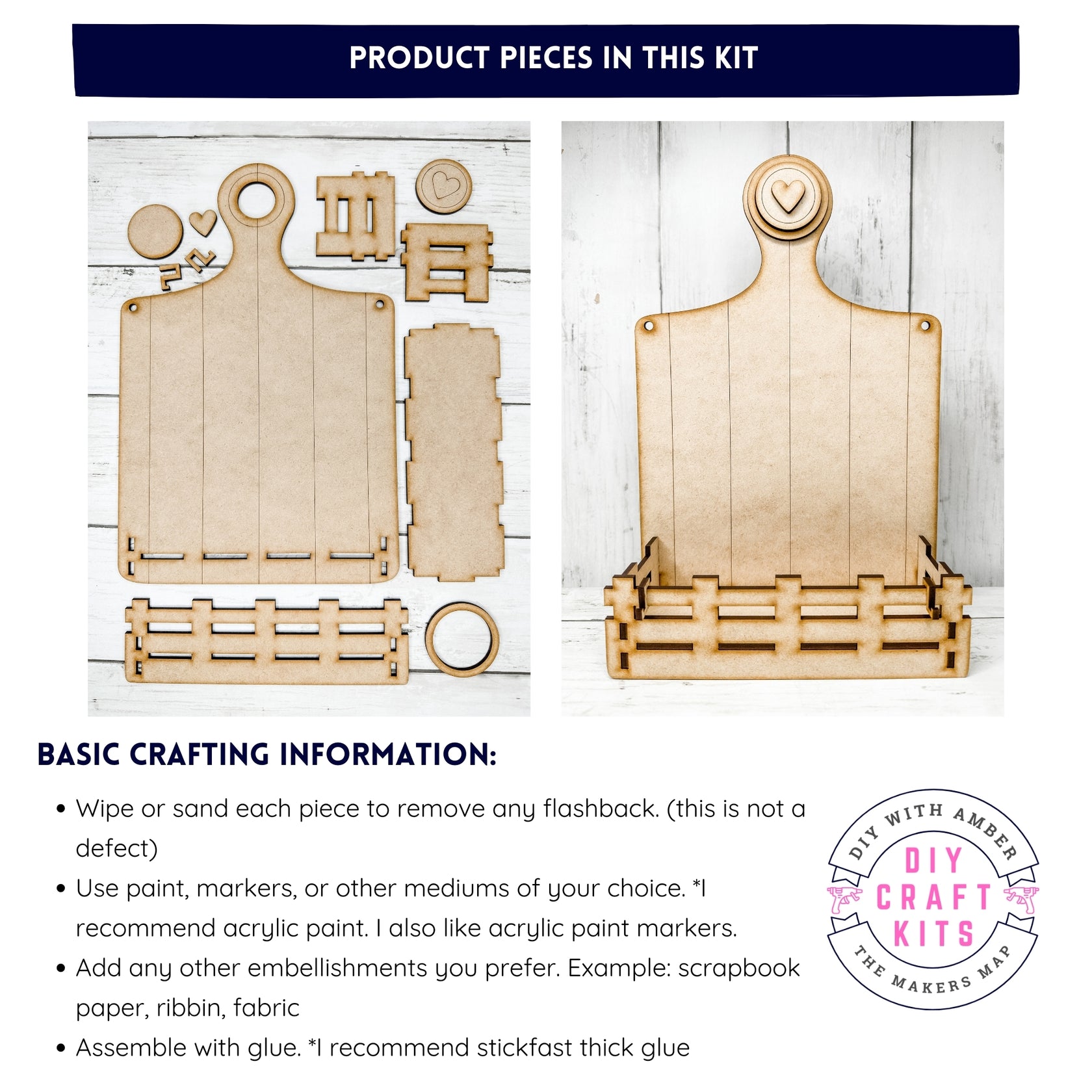 Cutting Board Box Base for Interchangeable inserts DIY Craft Kit – DIY ...