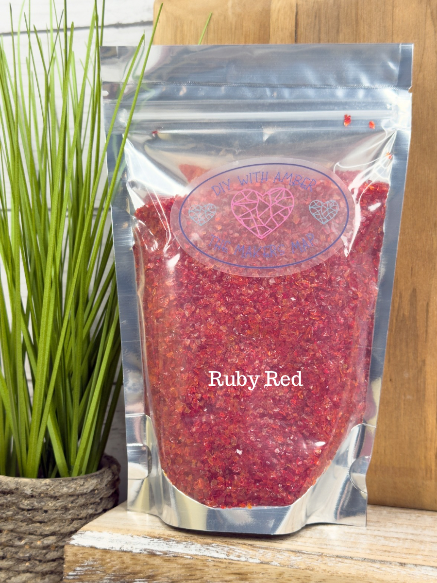 16 oz. Ruby Red Mini Crushed Glass – The Makers Map - DIY with Amber