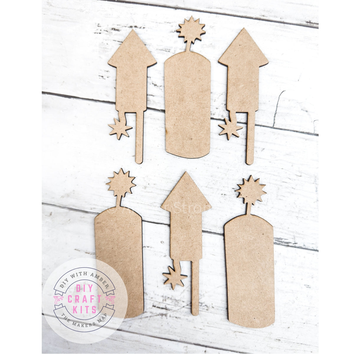 Firecracker Shape Cut Outs DIY Kit – The Makers Map - DIY with Amber