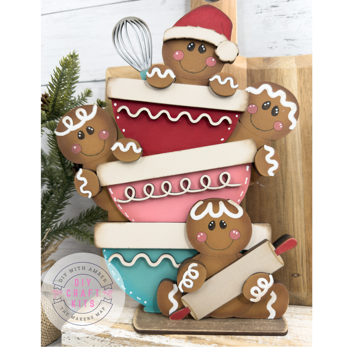 Gingerbread Man Baking Bowls Shelf Sitter DIY Kit – The Makers Map ...