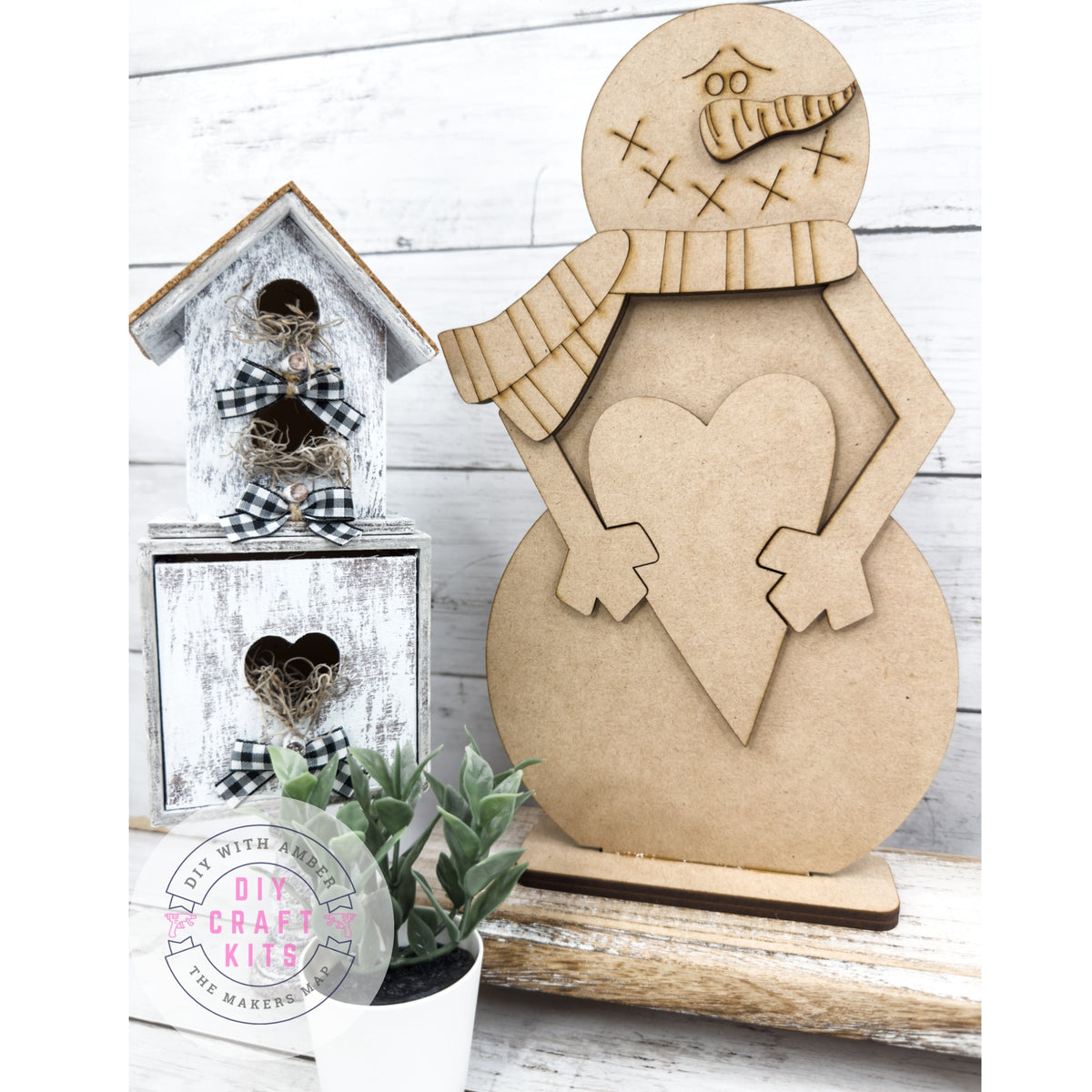 Heart Snowman DIY Kit – The Makers Map - DIY with Amber