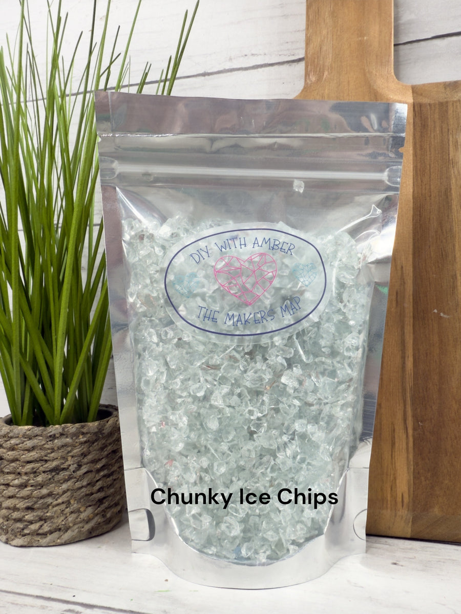 16 oz. Chunky Ice Chips Crushed Glass 3-6 mm – The Makers Map - DIY ...