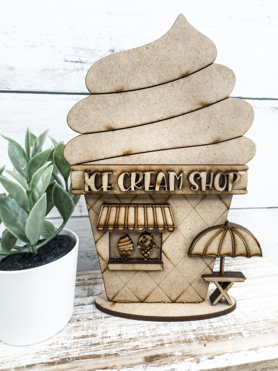 Little Cone Ice Cream Shop Shelf Sitter DIY Kit – The Makers Map - DIY ...