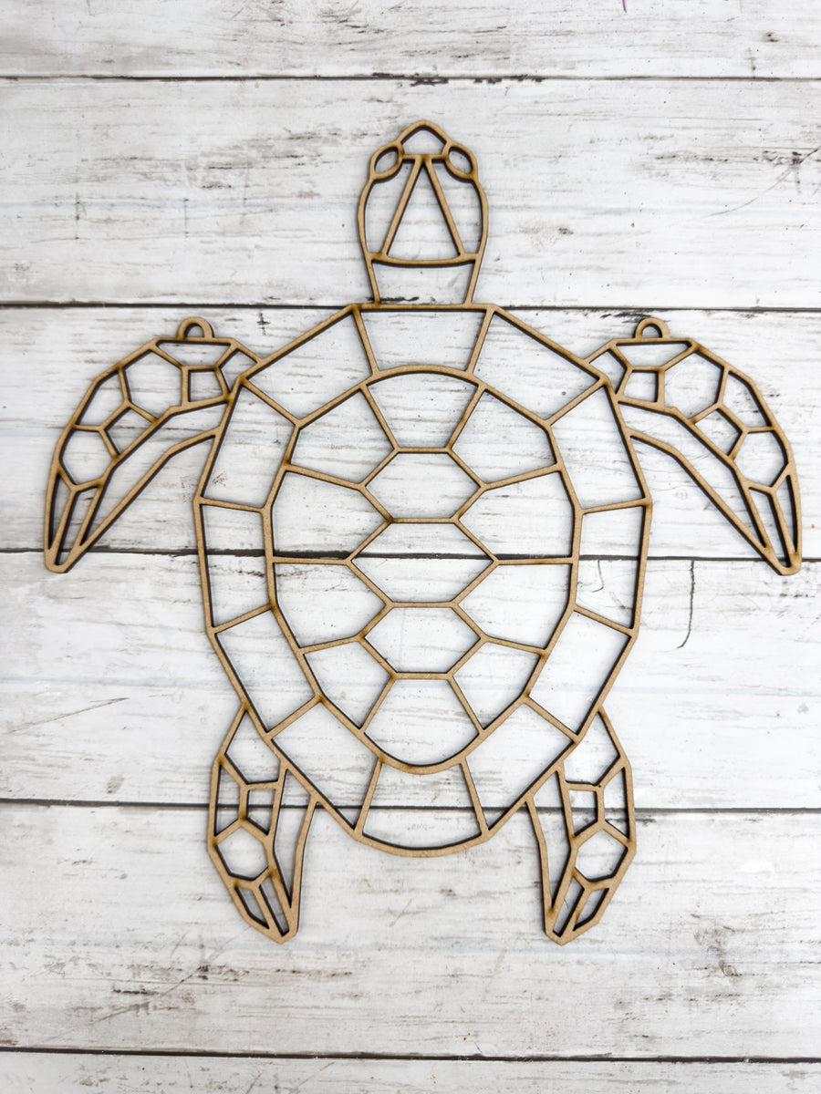 Style 50 Sea Turtle Laser Cut Outline Frame Blank – The Makers Map ...