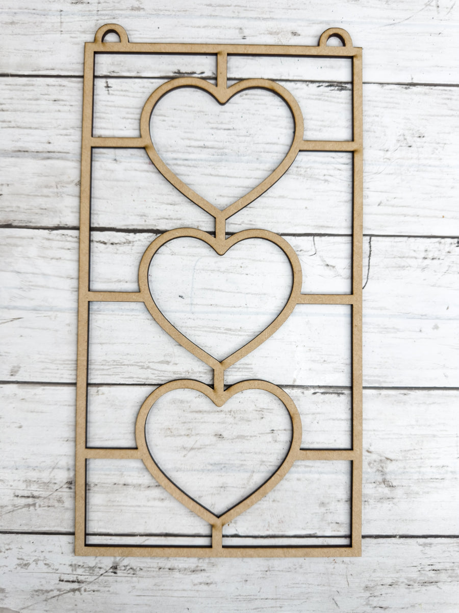 BULK Style 7 Rectangle Stacked Hearts Laser Cut Outline Frame Blank ...