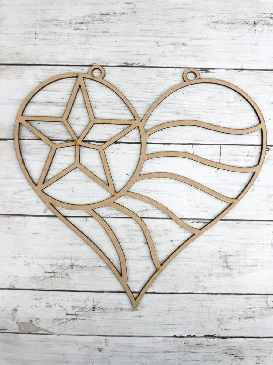 BULK Style 49 Star Stripes Heart Laser Cut Outline Frame Blank – The ...