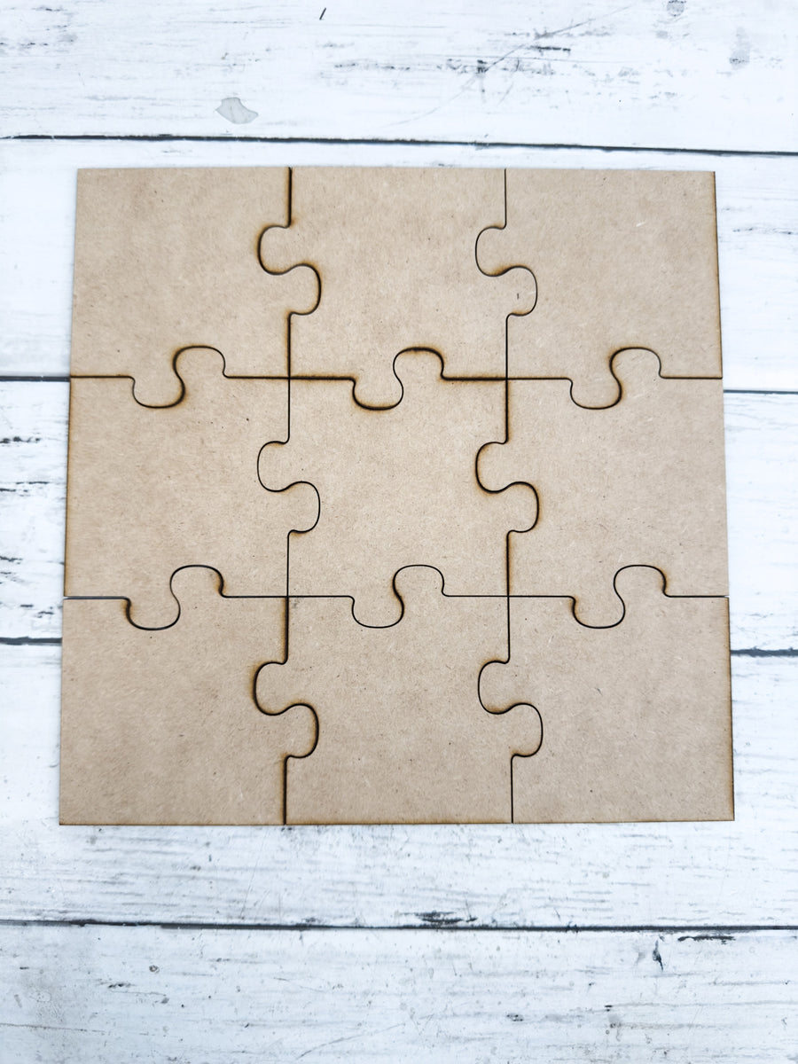 9x9 Blank 9 piece puzzle chunky – The Makers Map - DIY with Amber