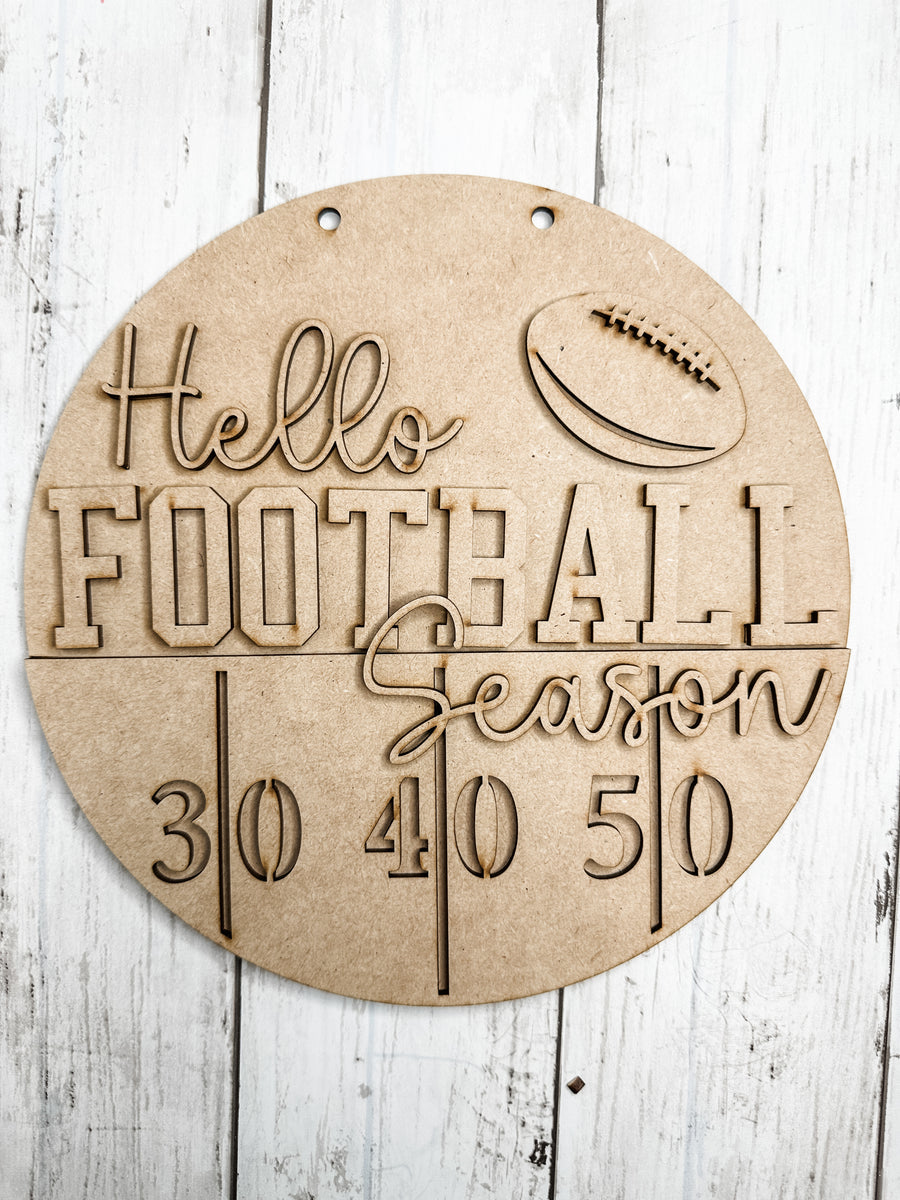 9 in round Football Season Sign DIY Kit – The Makers Map - DIY with Amber