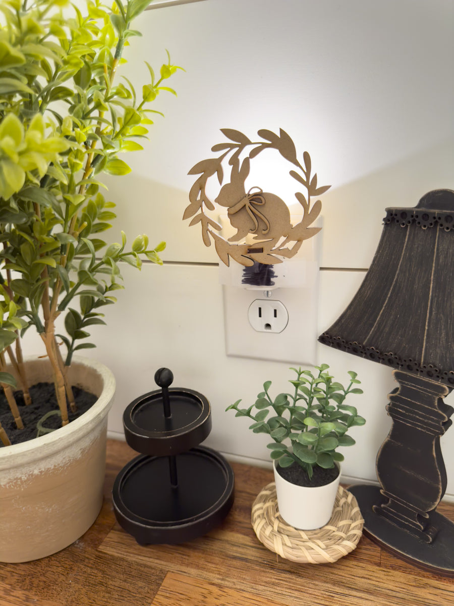 Bunny In wreath Night Light DIY Craft Kit – The Makers Map - DIY with Amber