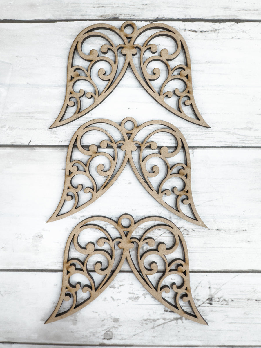 3 Scroll Angel wing ornaments DIY kit – The Makers Map - DIY with Amber