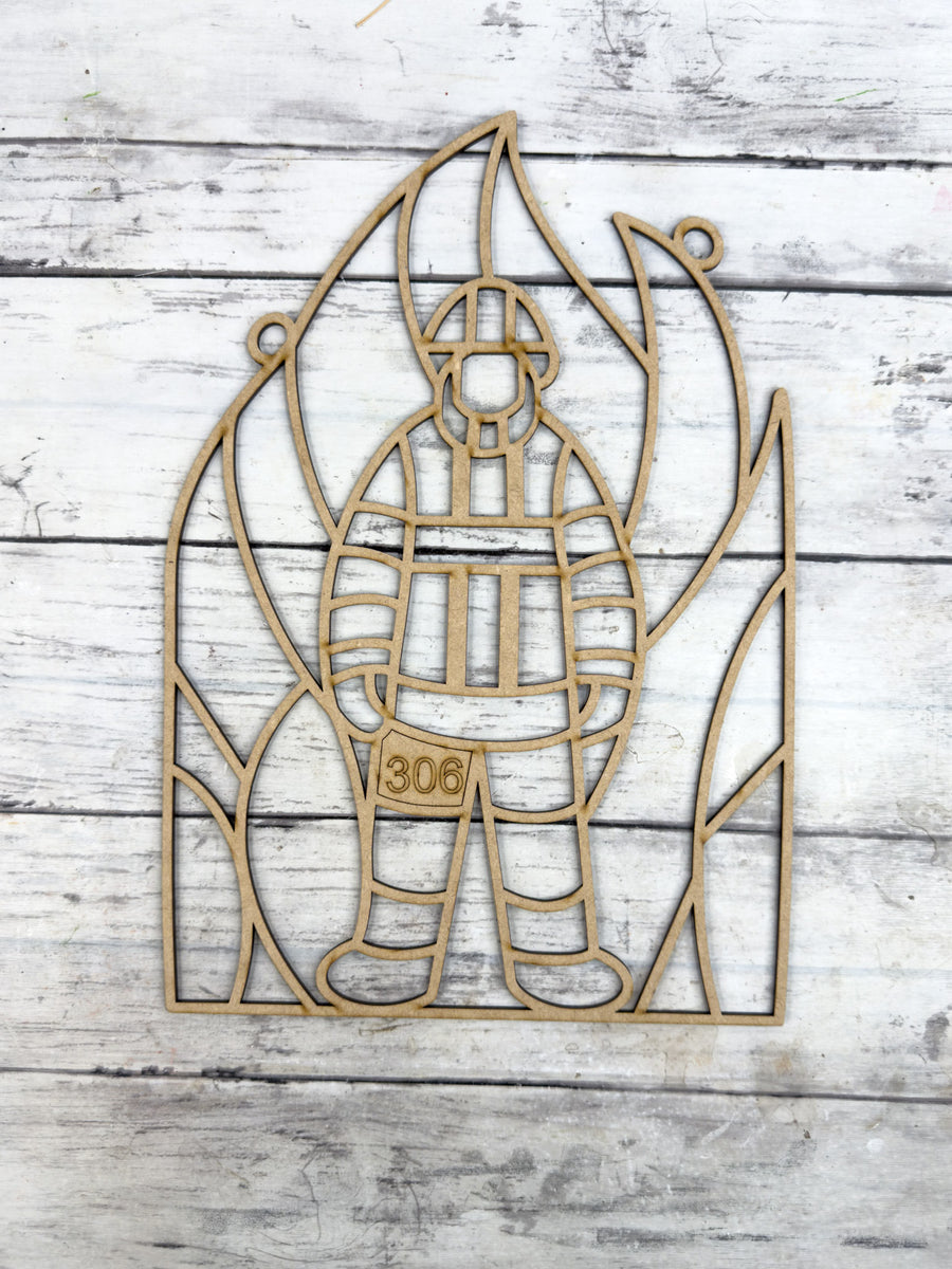 BULK Style 306 Firefighter Laser Cut Outline Frame Blank – The Makers ...