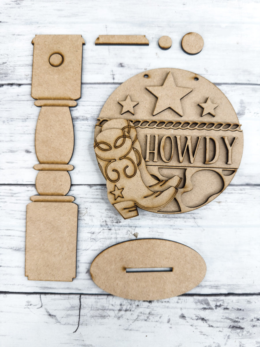 5 in Howdy Western Sign with Stand DIY Kit – The Makers Map - DIY with ...