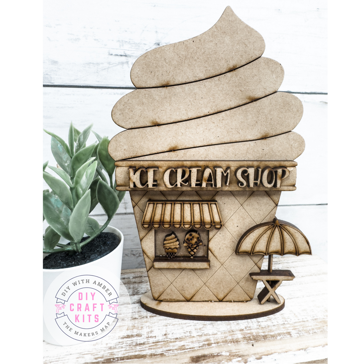 Little Cone Ice Cream Shop Shelf Sitter DIY Kit – The Makers Map - DIY ...