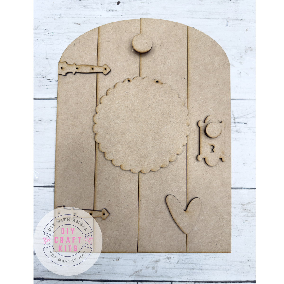 Plain Rustic Door Leaner with Scalloped Sign DIY Kit – The Makers Map ...