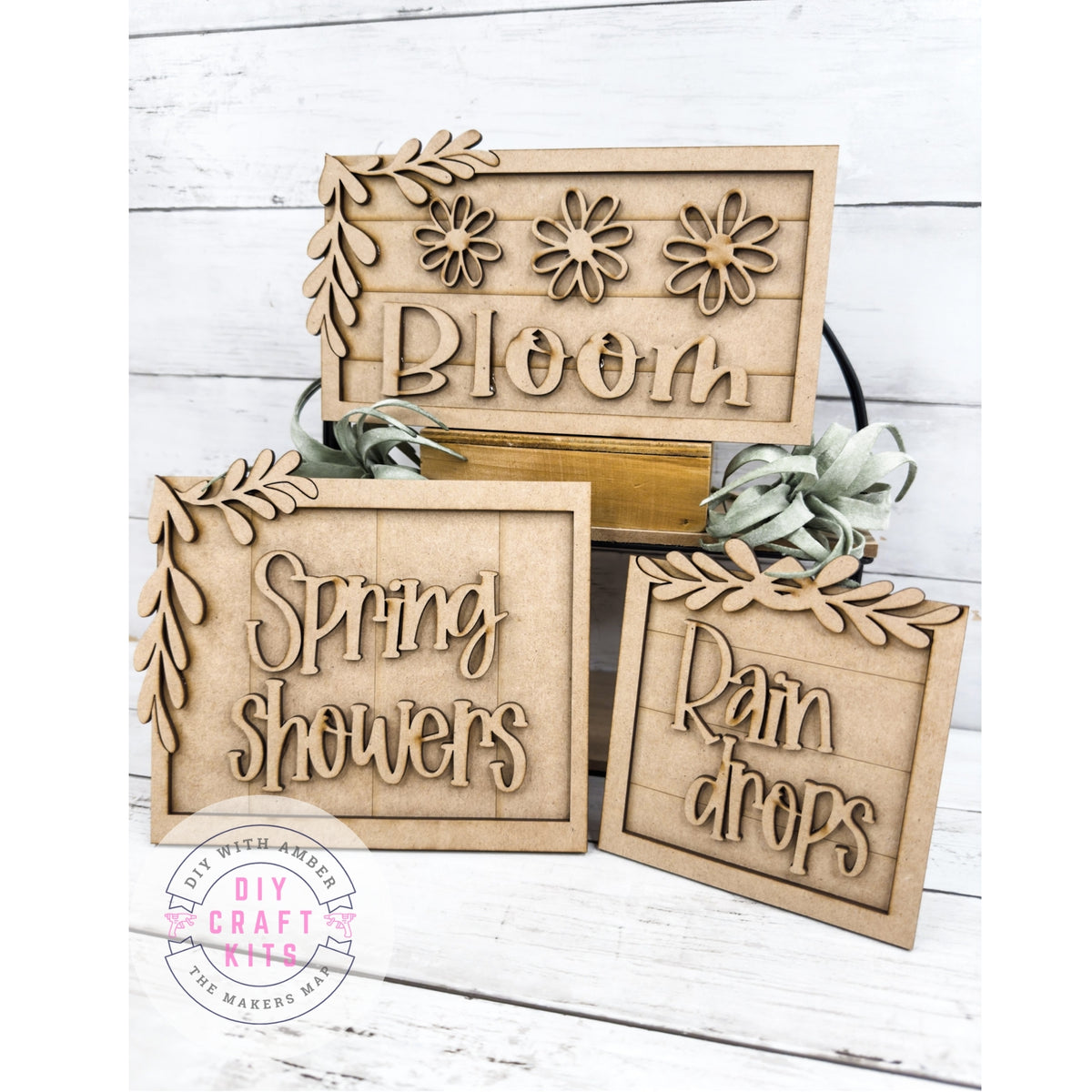 Set of 3 Rain Showers Bloom Signs DIY Kit – The Makers Map - DIY with Amber