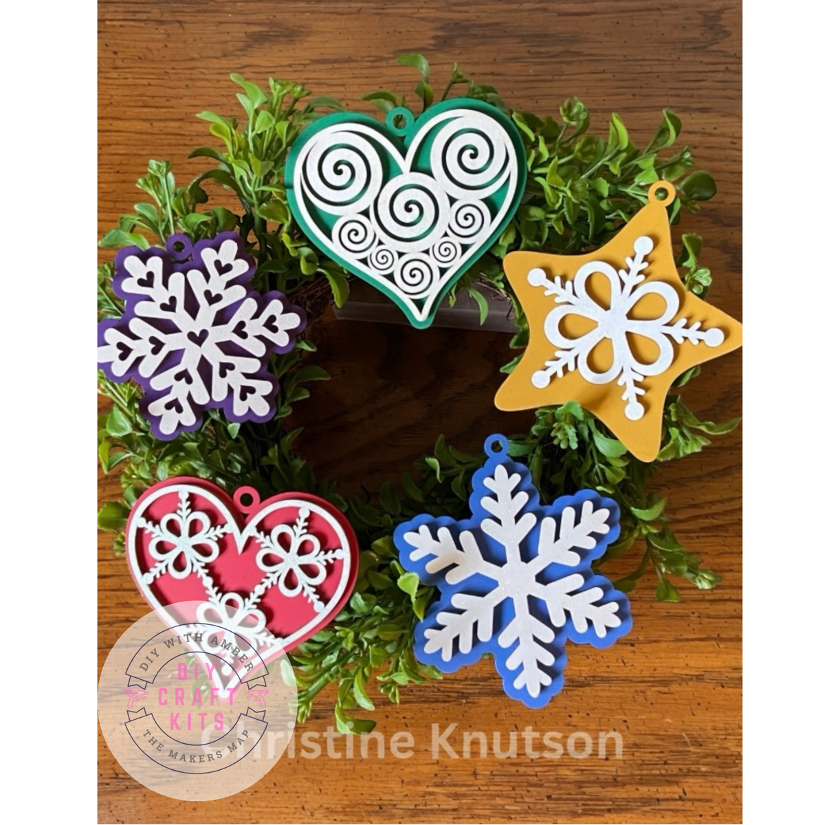 Set of Snowflakes Hearts Star Ornaments DIY Craft Kit – The Makers Map ...