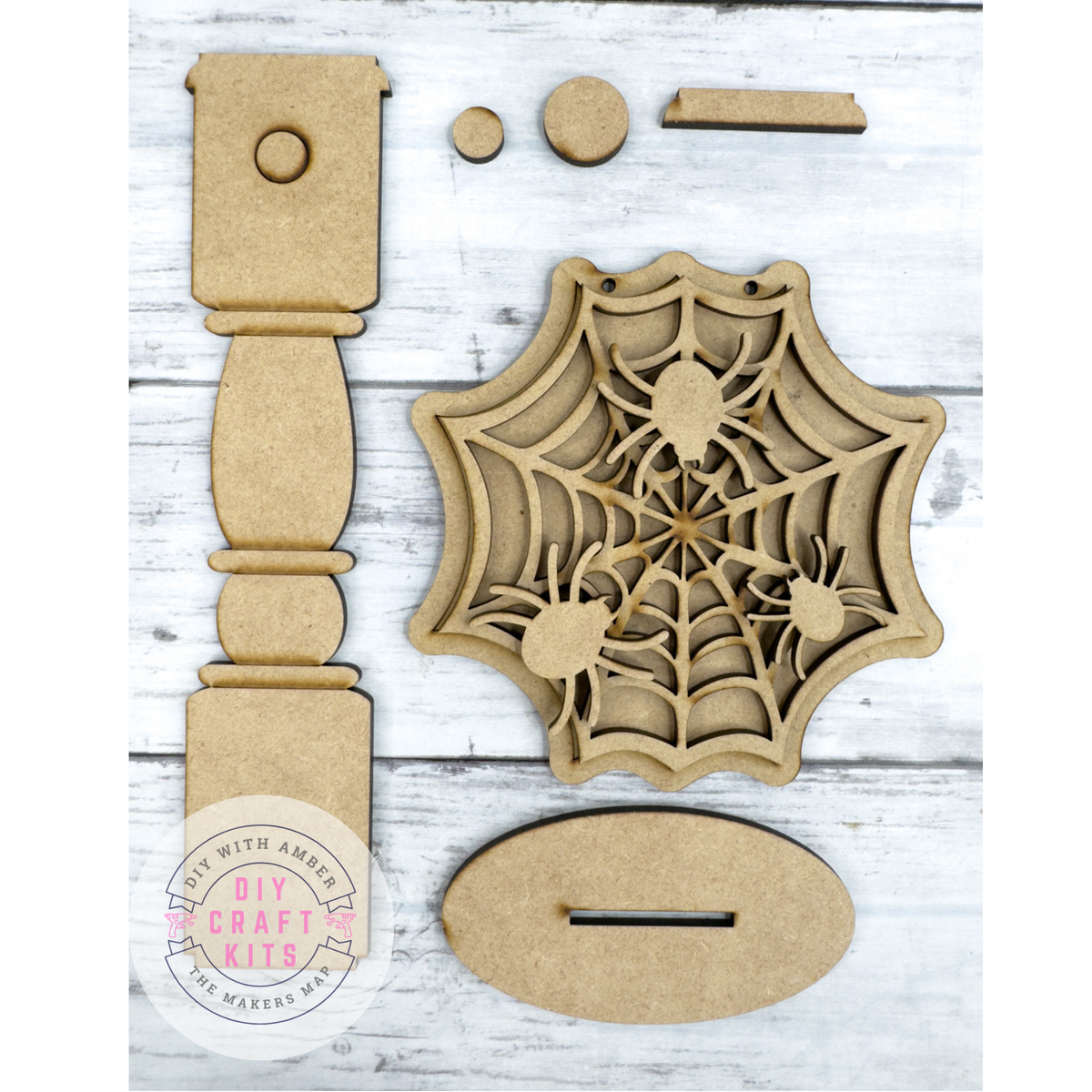 5 in round Spider Web Sign with Stand DIY Kit – The Makers Map - DIY ...