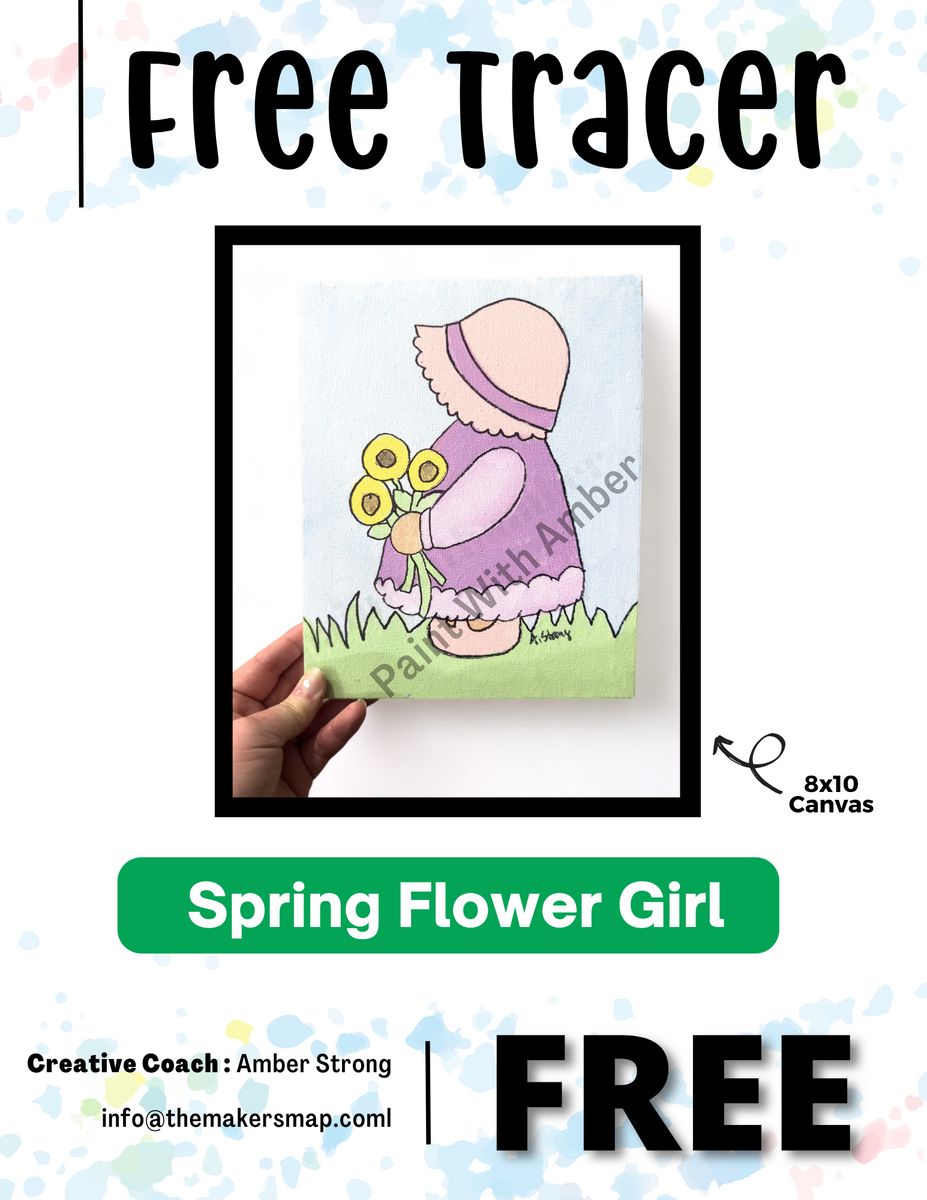 Spring Flower Girl Tracer Paint Class Workshop – The Makers Map - DIY ...