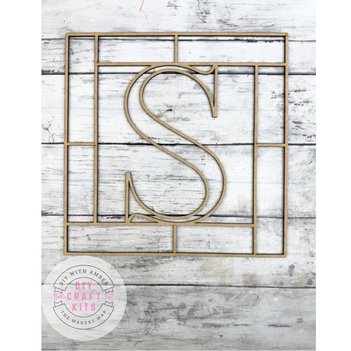 Letter S Square Monogram Laser Cut Outline Frame Blank – The Makers Map ...