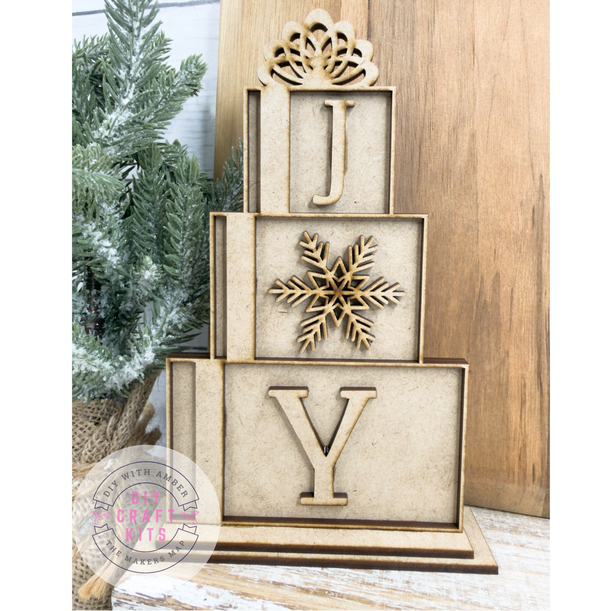 Stacked Presents Joy Shelf Sitter DIY Kit – The Makers Map - DIY with Amber