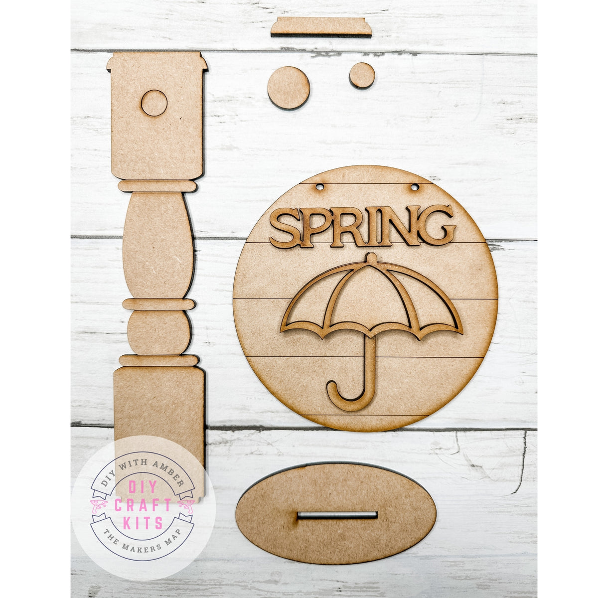 Umbrella Spring 5 in round sign and Stand DIY Kit – The Makers Map ...