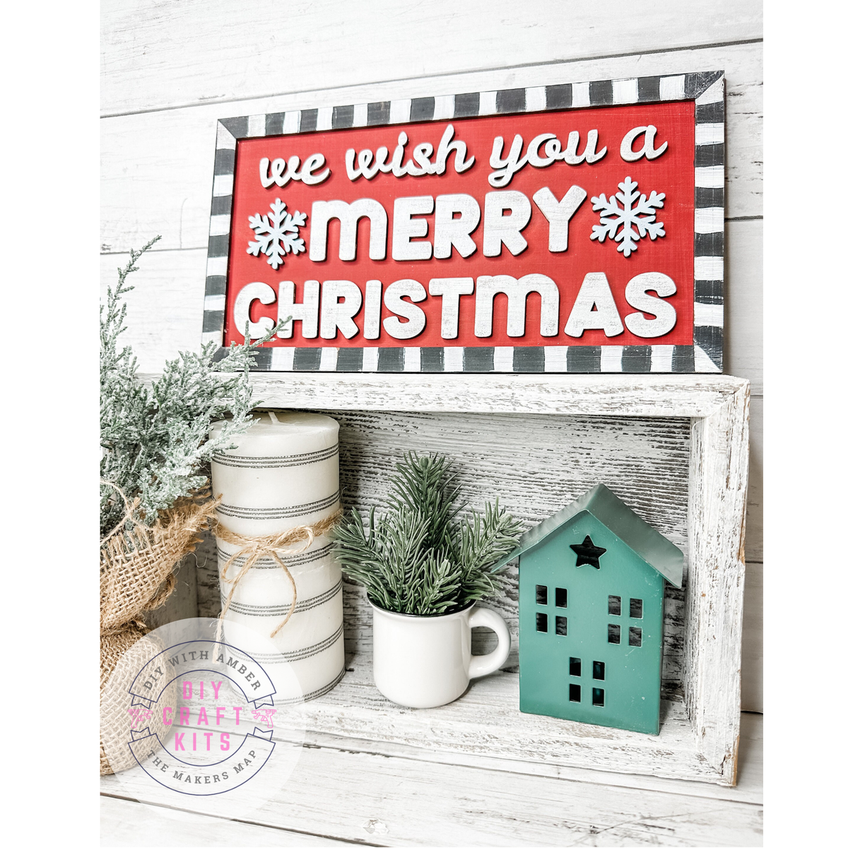 Wish You a Merry Christmas Framed Sign DIY Kit – The Makers Map - DIY ...