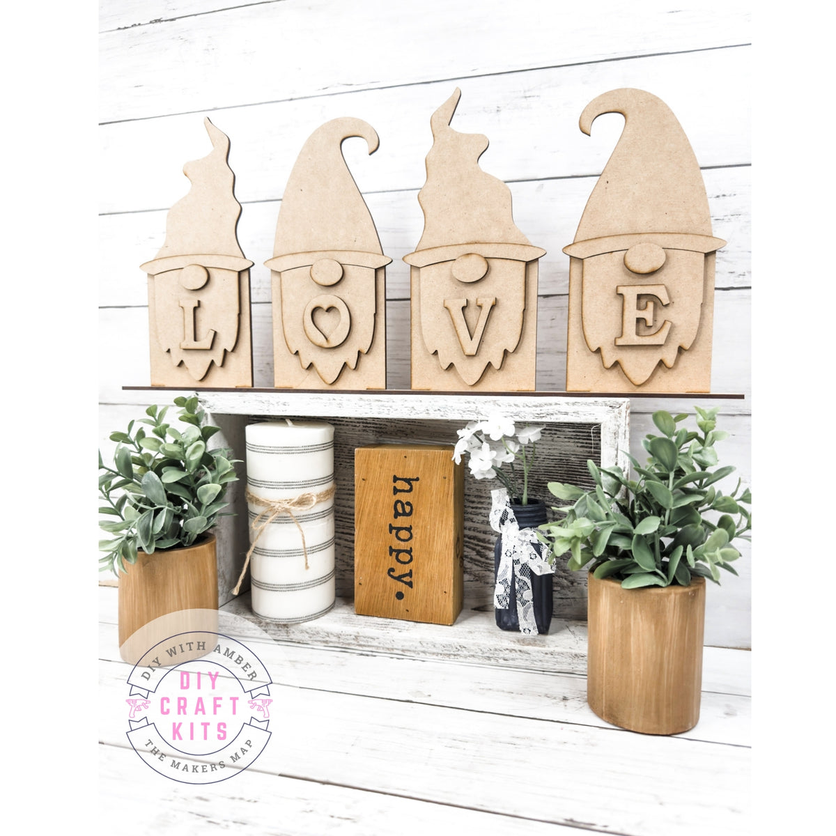 Wide Love Gnomes Block Sign DIY Kit – The Makers Map - DIY with Amber