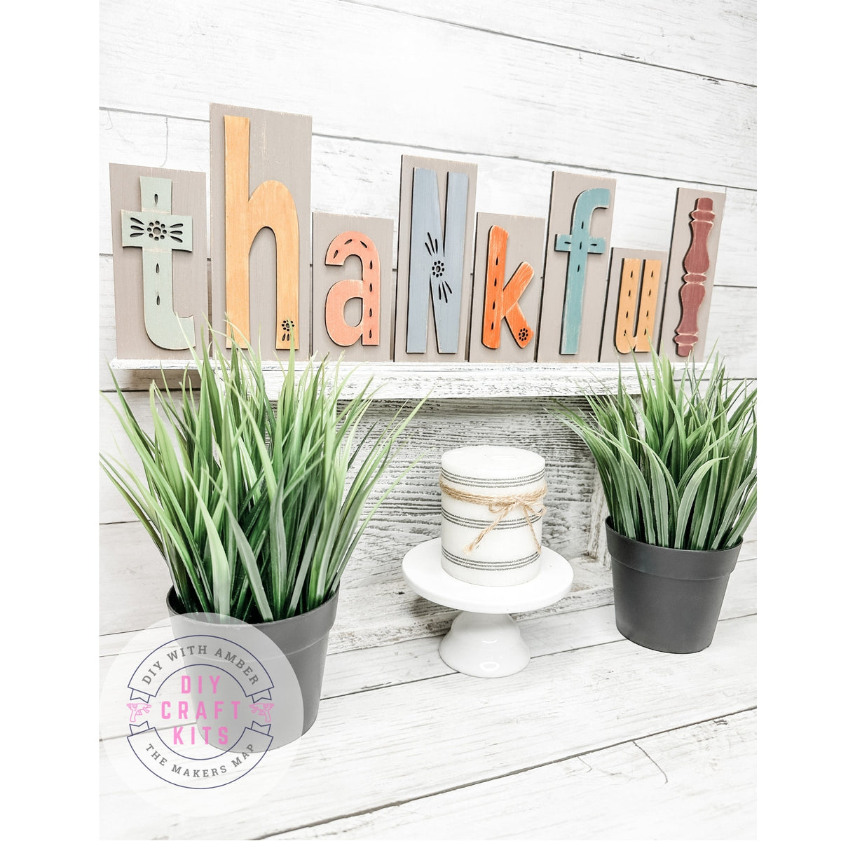 Wide Thankful Block Sign DIY Kit – The Makers Map - DIY with Amber
